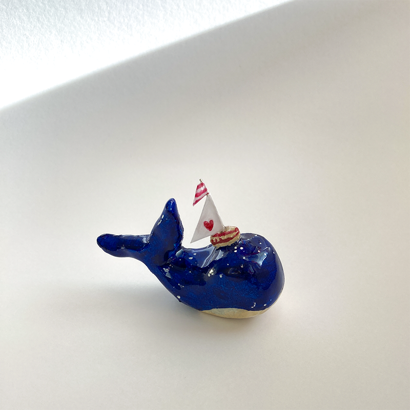 Blue Whale, Ceramic Figurine